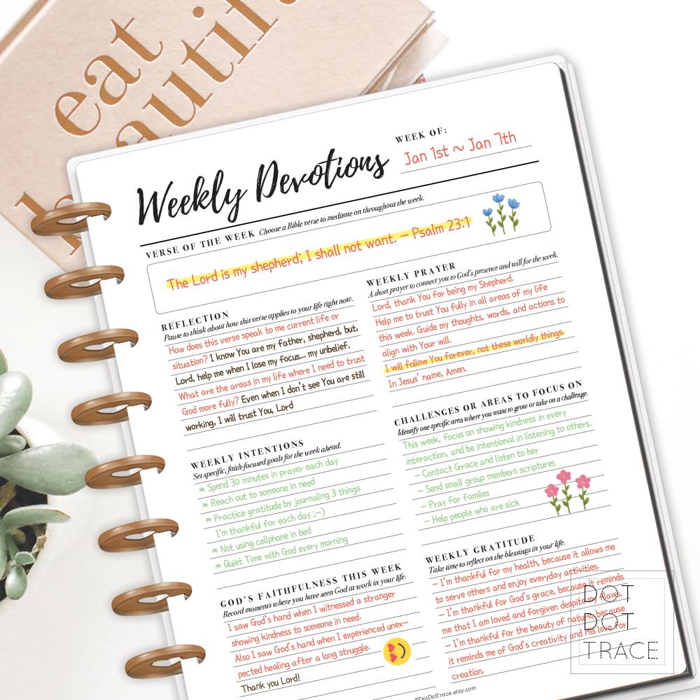 Weekly Devotions Printable: Classic Happy Planner Size (PDF) - Etsy
