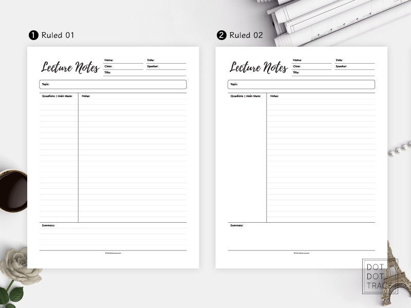 Printable Lecture Notes Study Planner Lecture Summary Note - Etsy 日本
