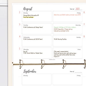 Printable Horizontal 12 Month Planner Monthly Planner Work Planner ...