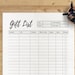 Printable Gift List Gift Planner Monthly Gift Budget Christmas - Etsy