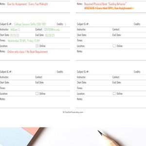 Printable Subject Overview Simple Ver. College Course Overview Semester ...
