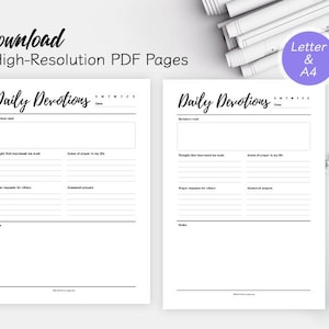 Printable Daily Devotions Planner: Christian Journal Template (PDF) - Etsy