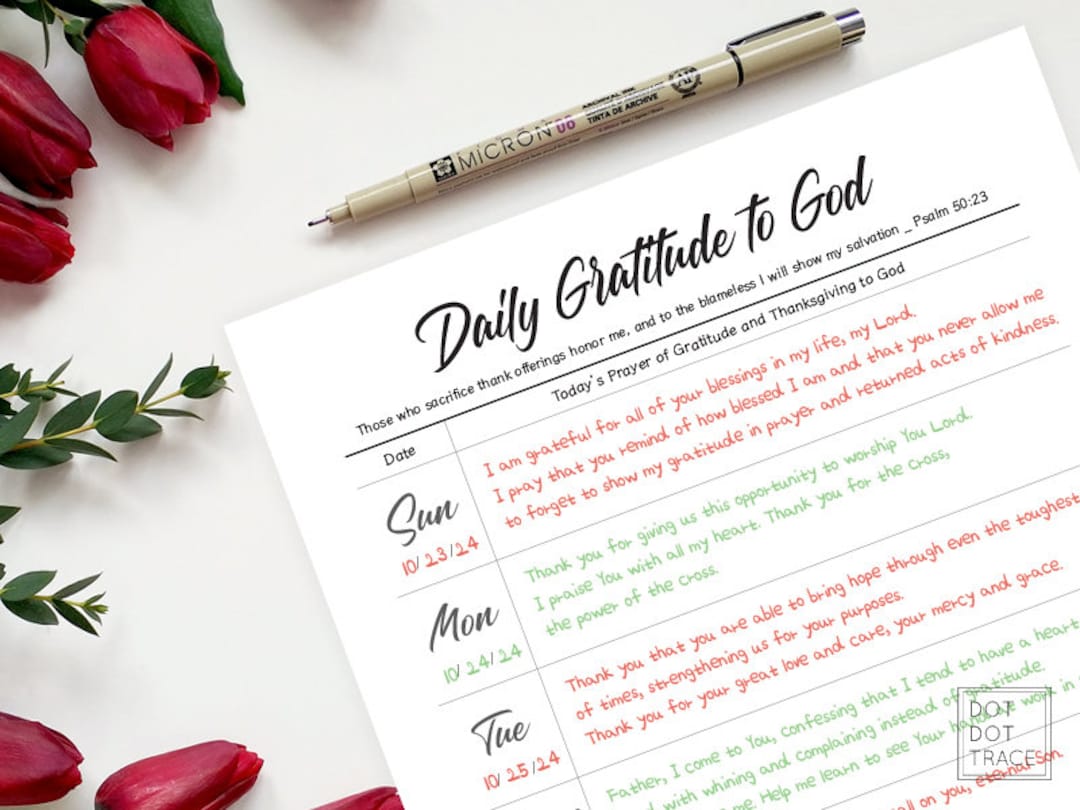 Printable Daily Gratitude to God Journal Template (letter/a4) (digital ...