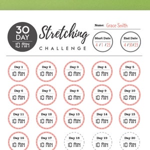 Printable 30 Day 10 Min Stretching Challenge Stretch Your Body for 30 ...