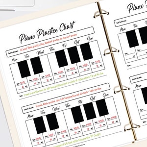 Printable Piano Practice Chart Piano Practice Log Piano Practice ...