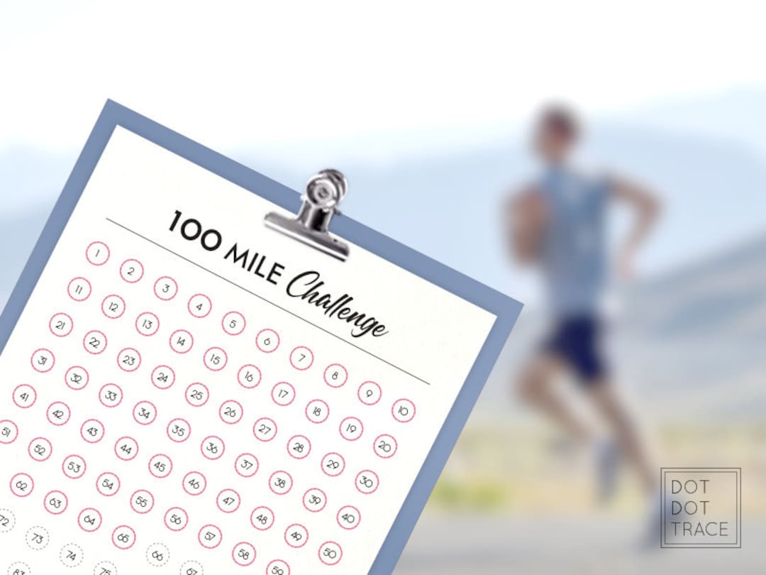 50 Mile & 100 Mile Challenge Tracker Printable (digital Download) - Etsy