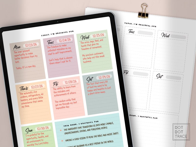 Printable Gratitude Journals Digital Daily Gratitude Journal Daily ...