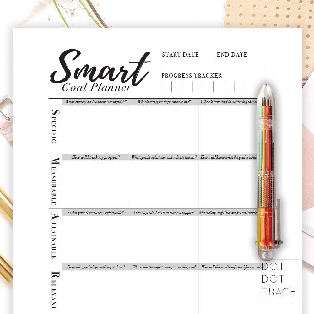 SMART Goal Planner Template: Happy Planner Classic (PDF) - Etsy