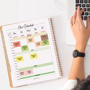 Printable Class Schedule (mon~fri) Weekly Planner 6 Day Planner Study ...