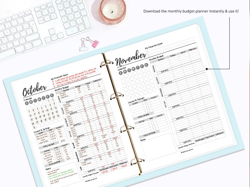 Printable 12 Month Budget Planner Expense Tracker Finance - Etsy