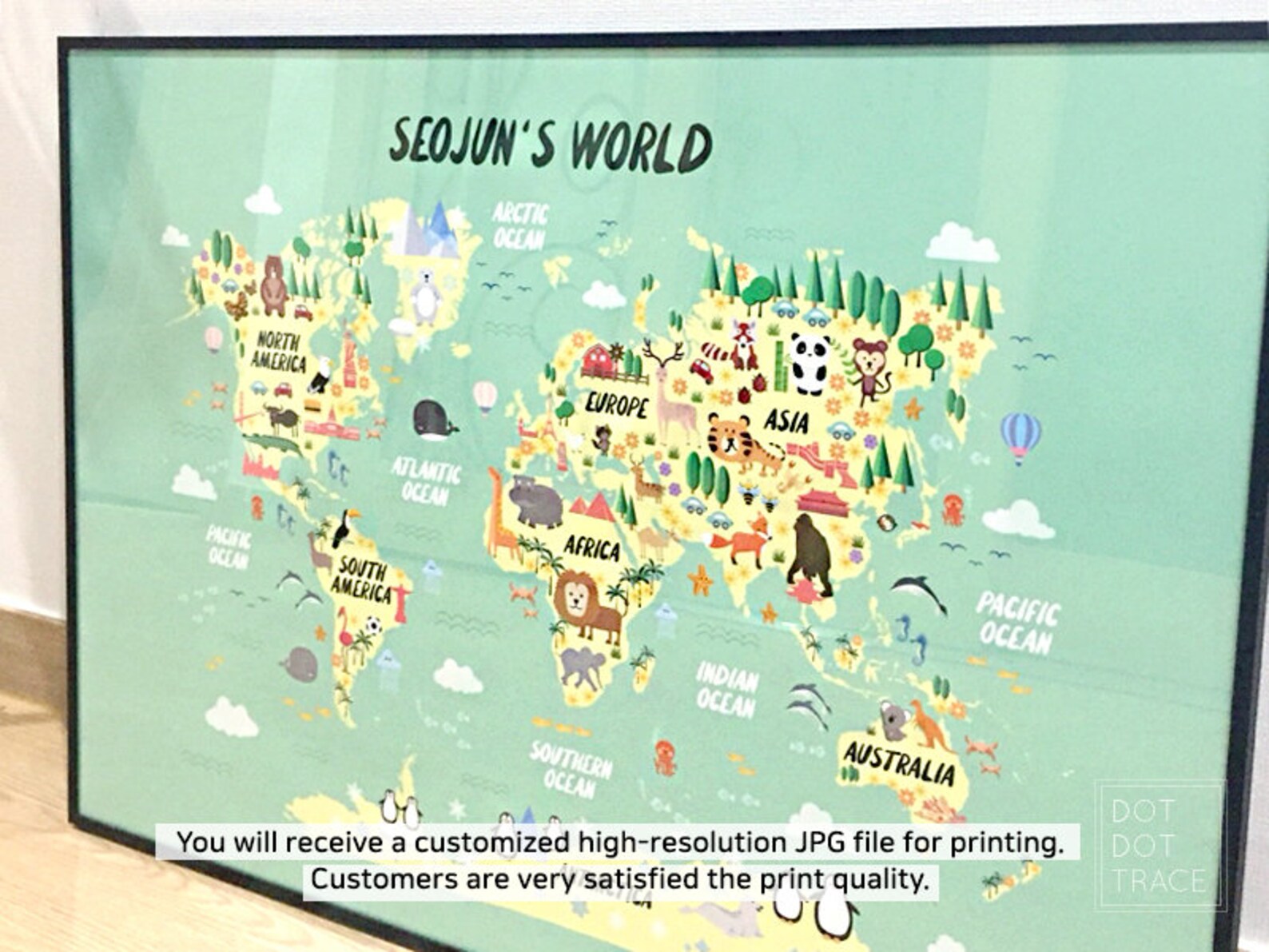 Personalized World Map for Kids Custom World Map for Kids | Etsy