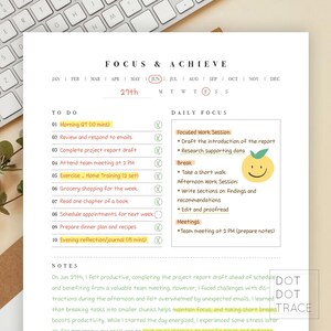 Printable Focus & Achieve Daily to Do List Productive Planner ...
