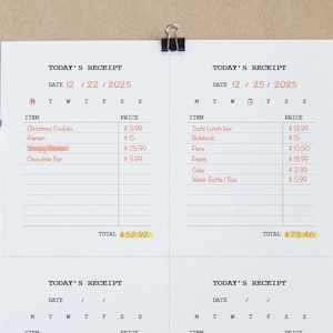 Printable Today’s Receipt 4 Pages of Today’s Receipt on Letter & A4 ...