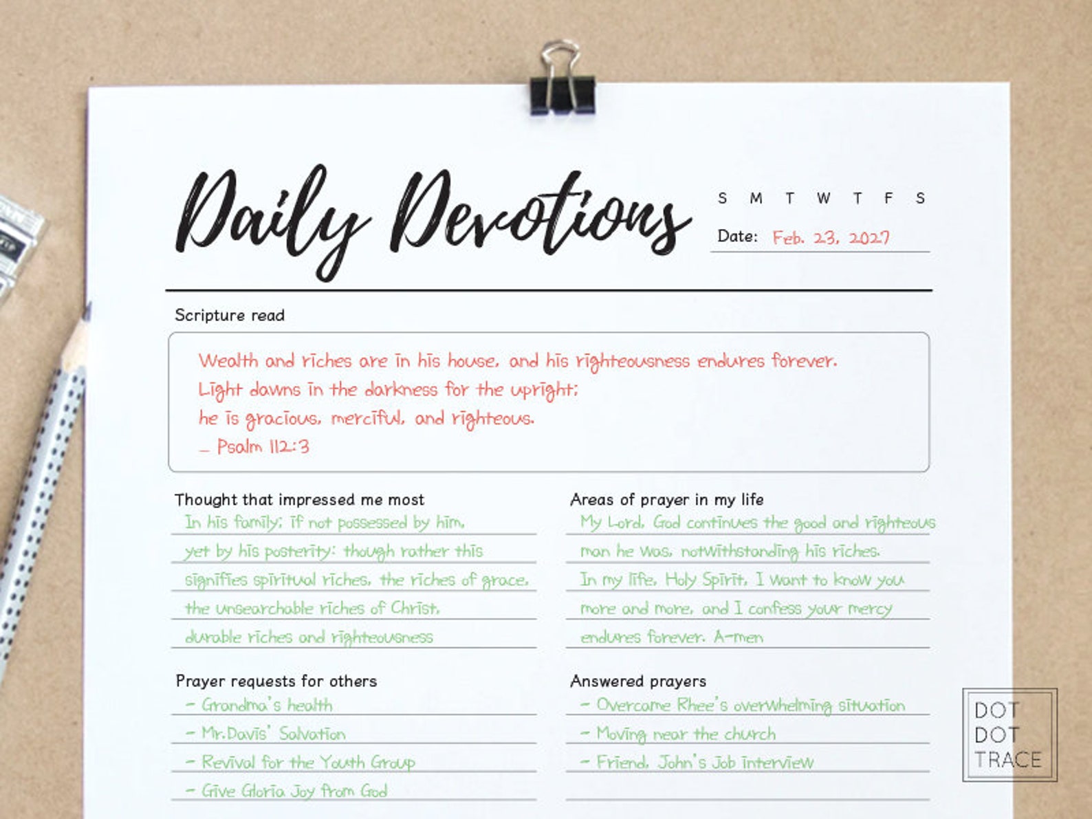 Printable Daily Devotions Happy Planner Classic Size Daily Devotional ...
