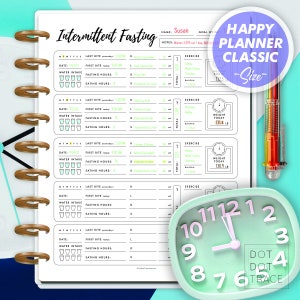 Printable Intermittent Fasting Tracker: Happy Planner Classic (PDF ...