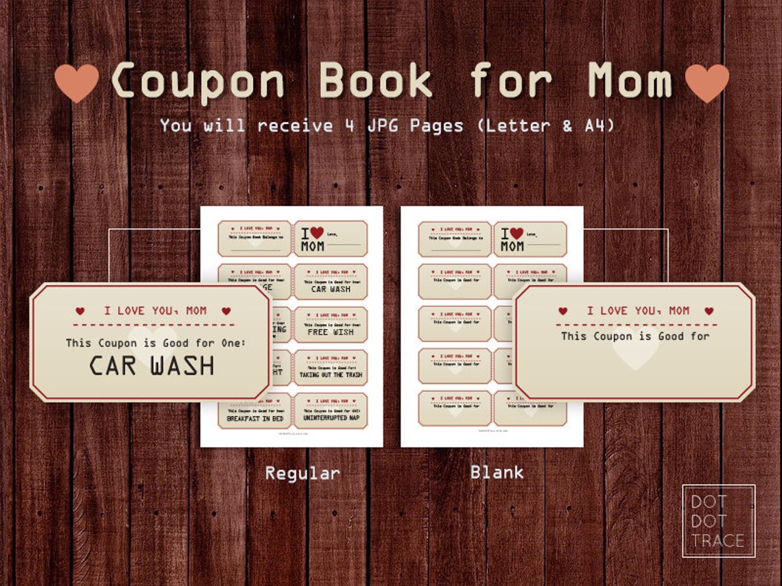 Printable Coupon Book for Moms Coupon Book for Mom Coupon Book | Etsy