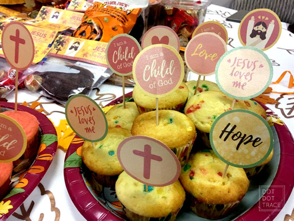 Printable Baptism Cupcake Toppers Christian Cupcake Toppers - Etsy