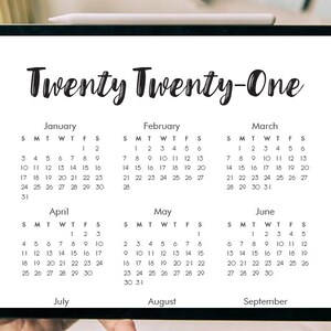 A5_printable 2021 US Calendar Twenty Twenty One Calendar 2021 | Etsy