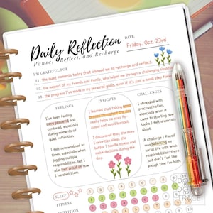 Printable Daily Reflection Journal [happy Planner Classic] Daily ...
