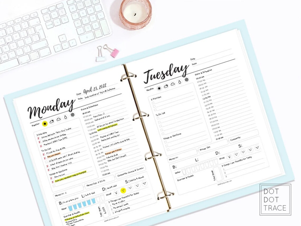 Printable 7 Day Planner Daily Planner Day Planner Work Planner - Etsy ...