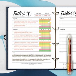 Printable 5 Week Faithful Habit Tracker Monthly Spiritual Growth ...