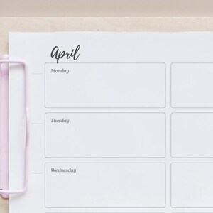 Printable Horizontal 12 Month Planner Monthly Planner Work Planner ...