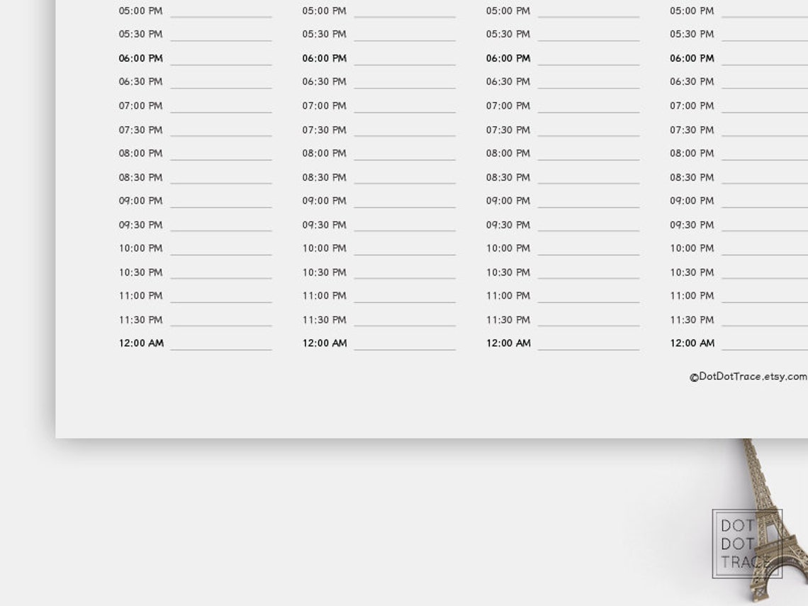 Printable 30 Min Intervals Weekly Planner 7 Day Planner Daily | Etsy