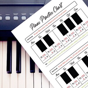 Printable Piano Practice Chart Piano Practice Log Piano Practice ...