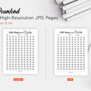 150 Days in the Psalms Bible Reading Log Writing Psalms Tracker 150 Day ...