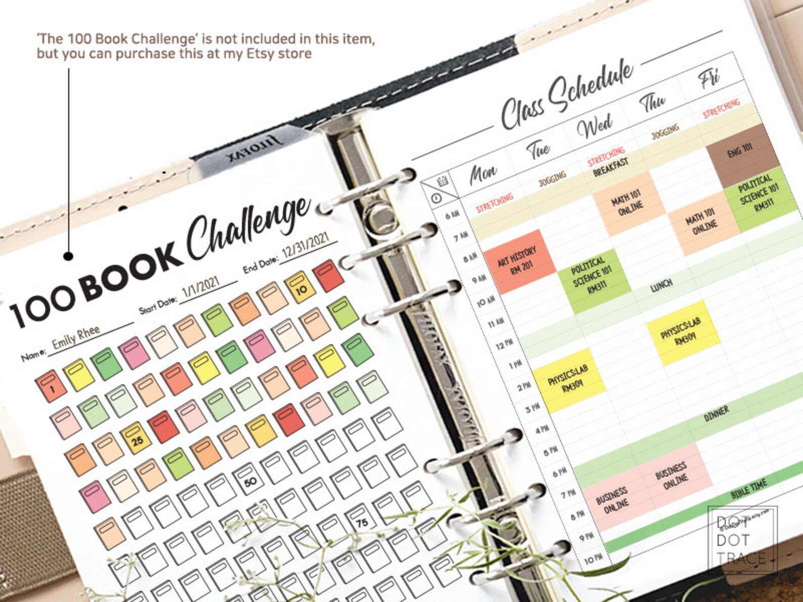 Printable Class Schedule monfri Weekly Planner 6 Day - Etsy