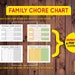 Printable Family Chore Chart Daily Family to Do List Weekly Family ...