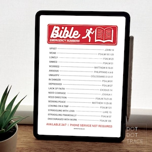 Printable Bible Emergency Numbers Chart: Christian Gift (PDF Download ...