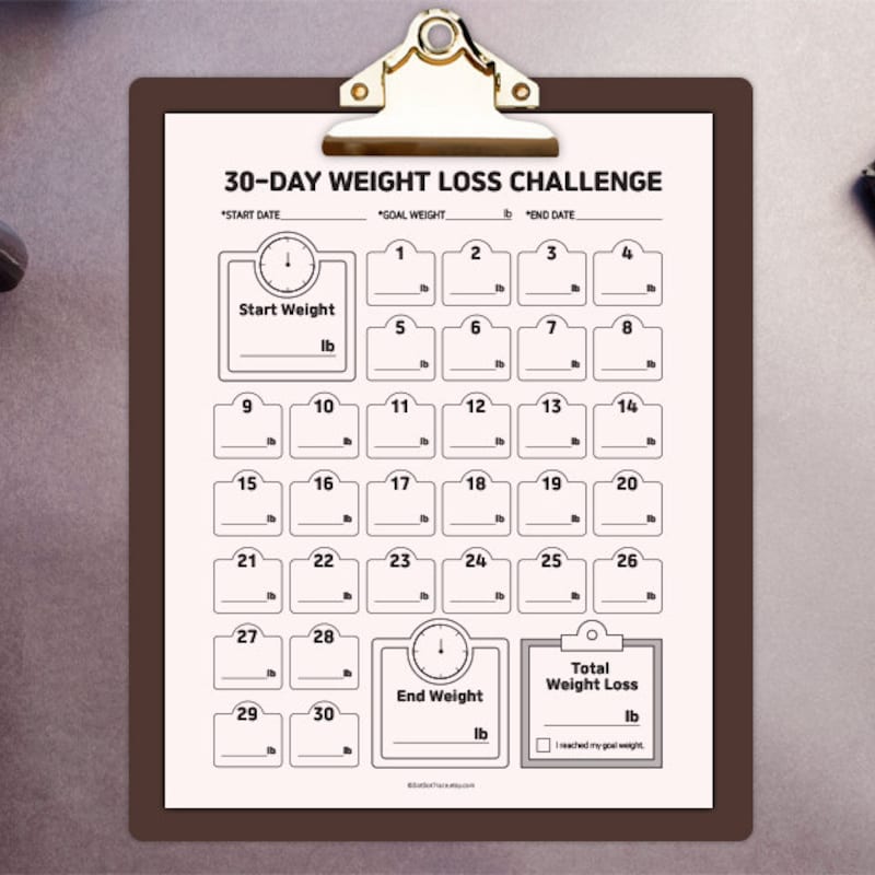 30 Day Weight Loss Challenge - Etsy