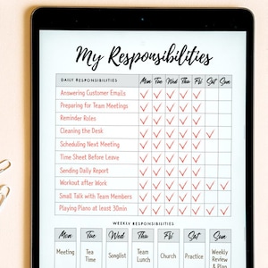 Printable Responsibility Chart My Responsibilities Daily to Do List ...