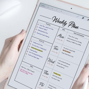 Printable 5 Work Day Planner 5 Day Planner Weekly Planner Daily Planner ...