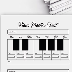 Printable Piano Practice Chart Piano Practice Log Piano Practice ...