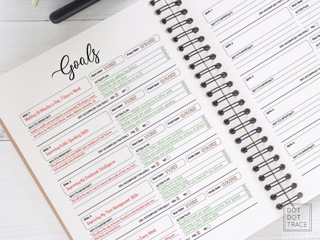 Printable Goal Setting Planner: Letter & A4 (JPG Download) - Etsy