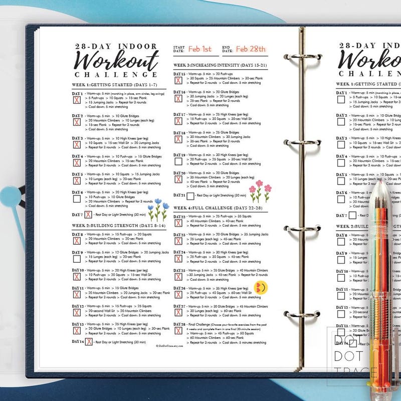 Printable 28 Day Tai Chi Workout Routine - Etsy Canada