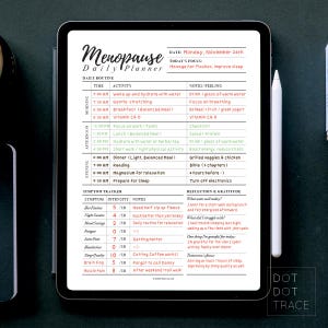 Printable Menopause Daily Planner Symptom Tracker for Women Manage ...