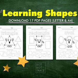Printable Learning Shapes Kids Activity Book Shape Worksheets Shape ...