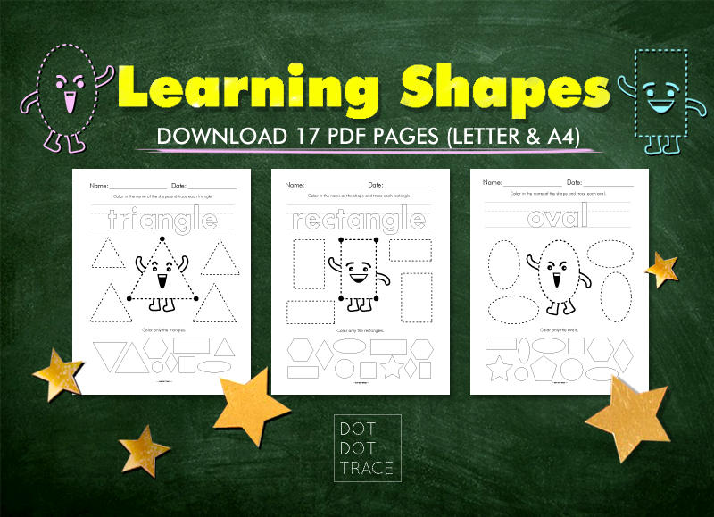 Printable Learning Shapes Kids Activity Book Shape Worksheets Shape ...