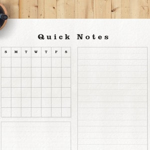 Printable Quick Notes Templates Essential Quick Notes Template on Your ...