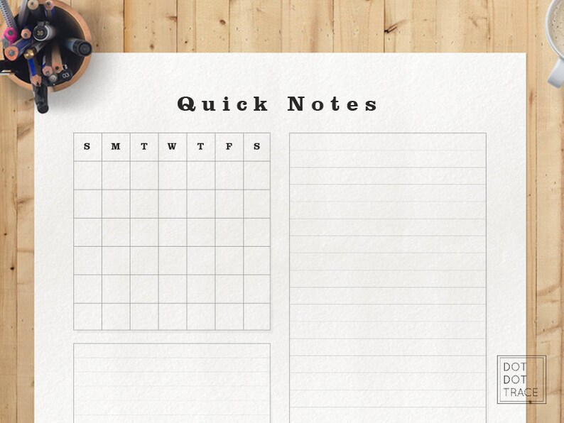 Printable Quick Notes Templates Essential Quick Notes Template - Etsy