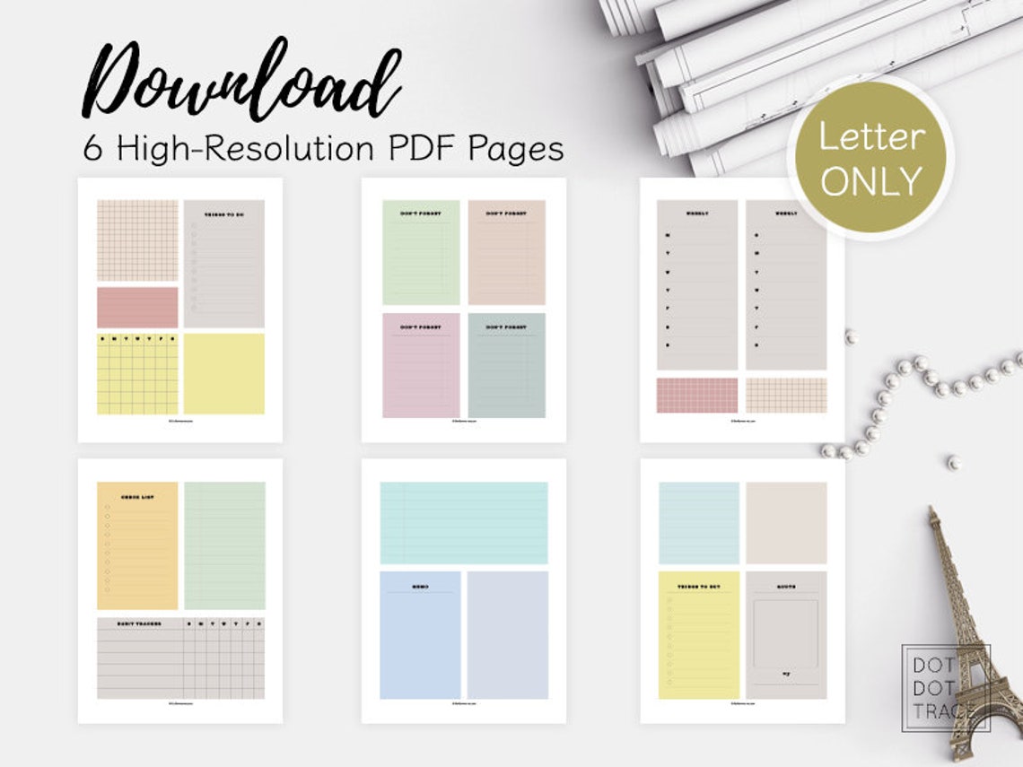 Printable Sticky Notes Templates Essential 23 Sticky Notes 6 | Etsy