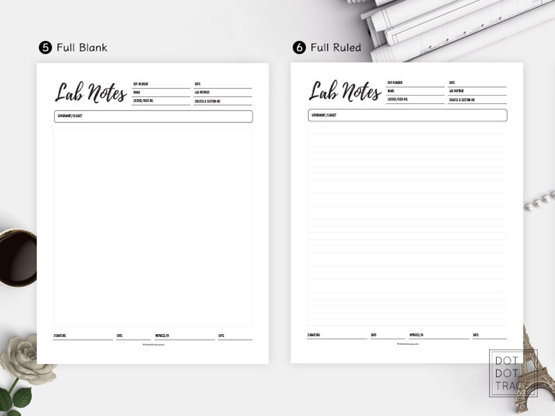 Printable Student Lab Notes Lab Notes Student Planner - Etsy