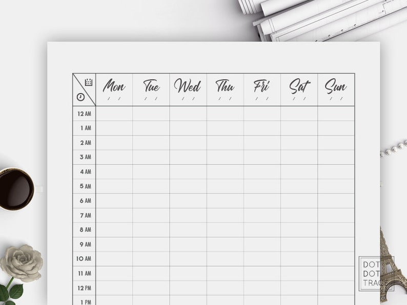 Monday Start Printable Weekly Scheduler Weekly Planner 7 Day Planner ...