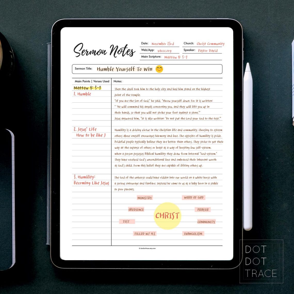 Sermon Notes Printable With Reflection Questions (PDF) - Etsy