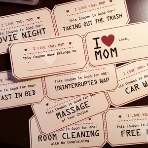 Printable Coupon Book for Mom & Dad Coupon Book for Parents Coupon Book ...