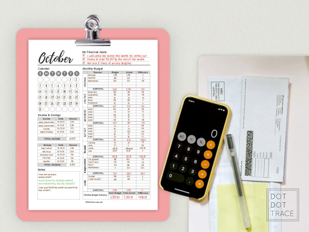 Printable 12 Month Budget Planner Expense Tracker Finance Planner ...