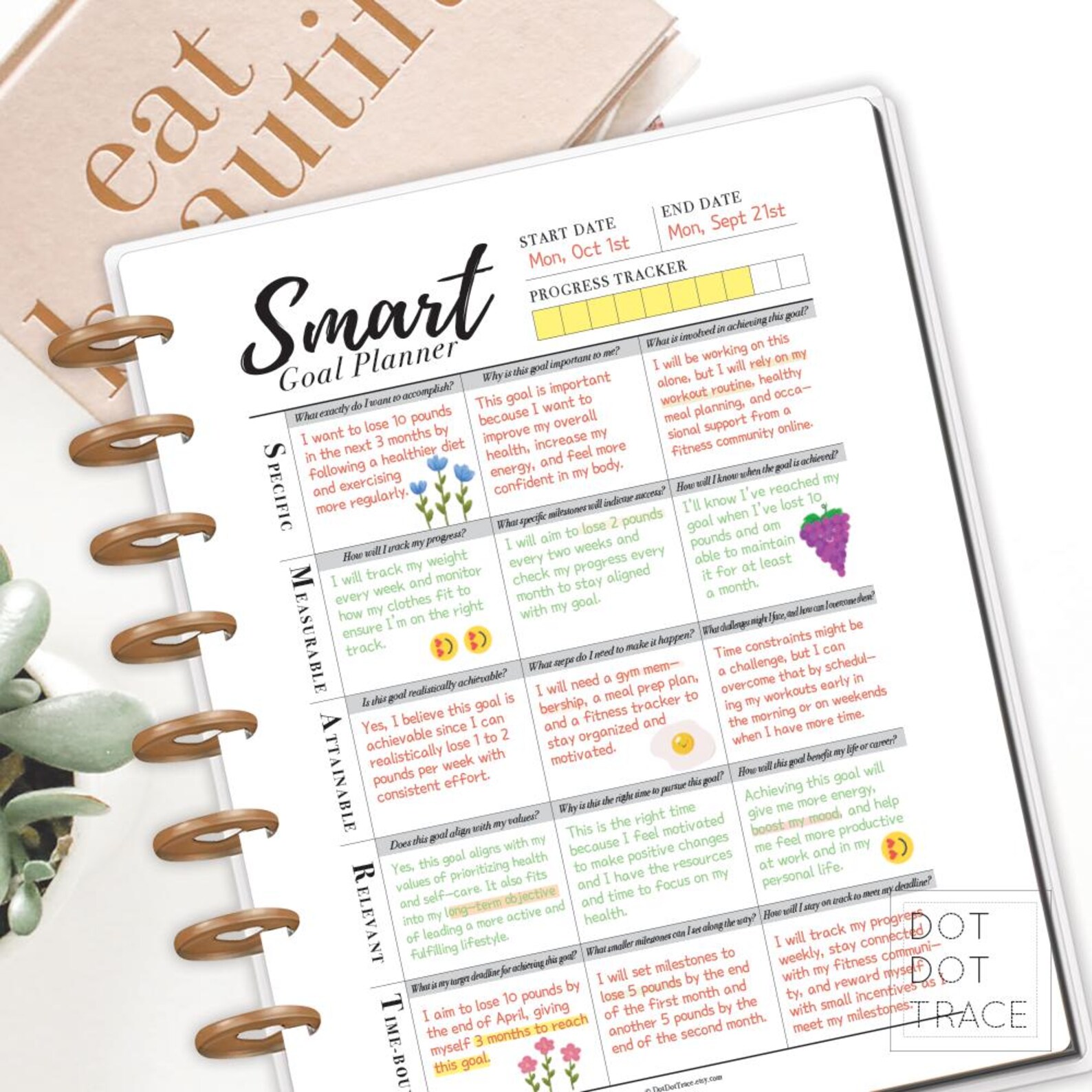SMART Goal Planner Template: Happy Planner Classic (PDF) - Etsy